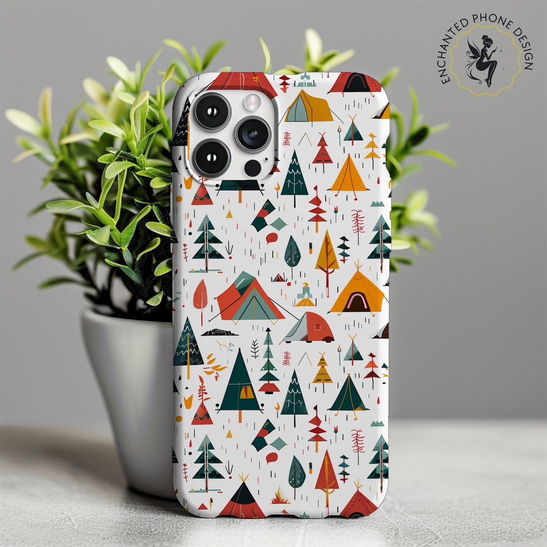 Enchanted Camping Tent Minimalist Phone Case Boho Neutral iPhone Case ...