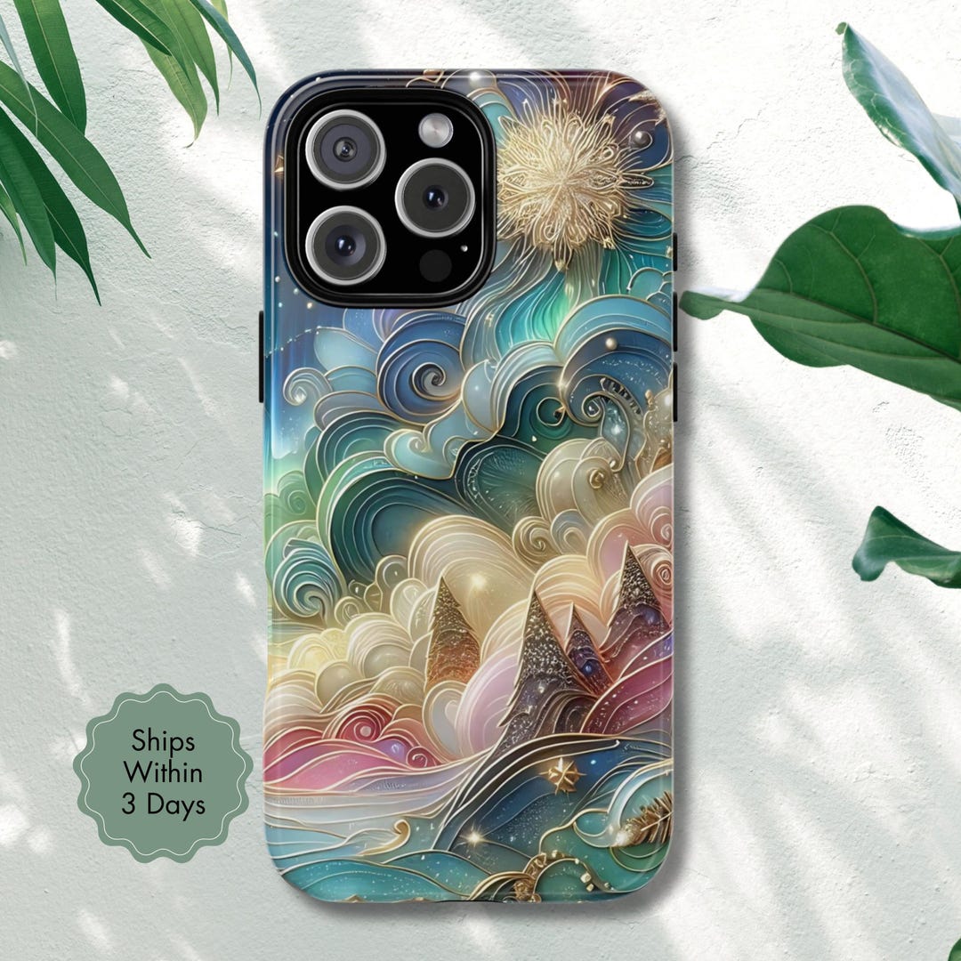 Stained Glass Rainbow Landscape Phone Case - Etsy