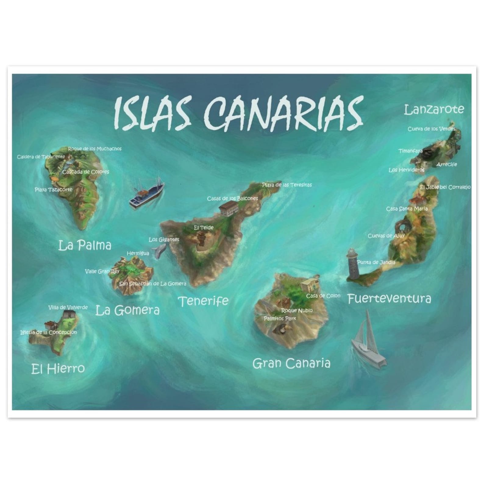 Islas Canarias | Canary Islands Print | Canary Islands Poster | Canary ...