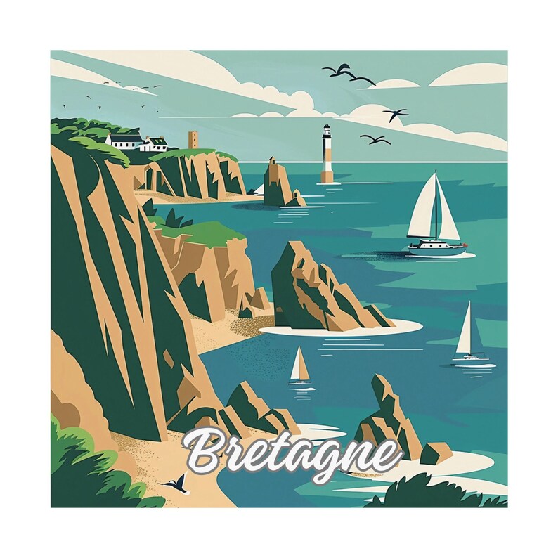Brittany Poster Bretagne Poster Home Decor Brittany Print France Travel ...
