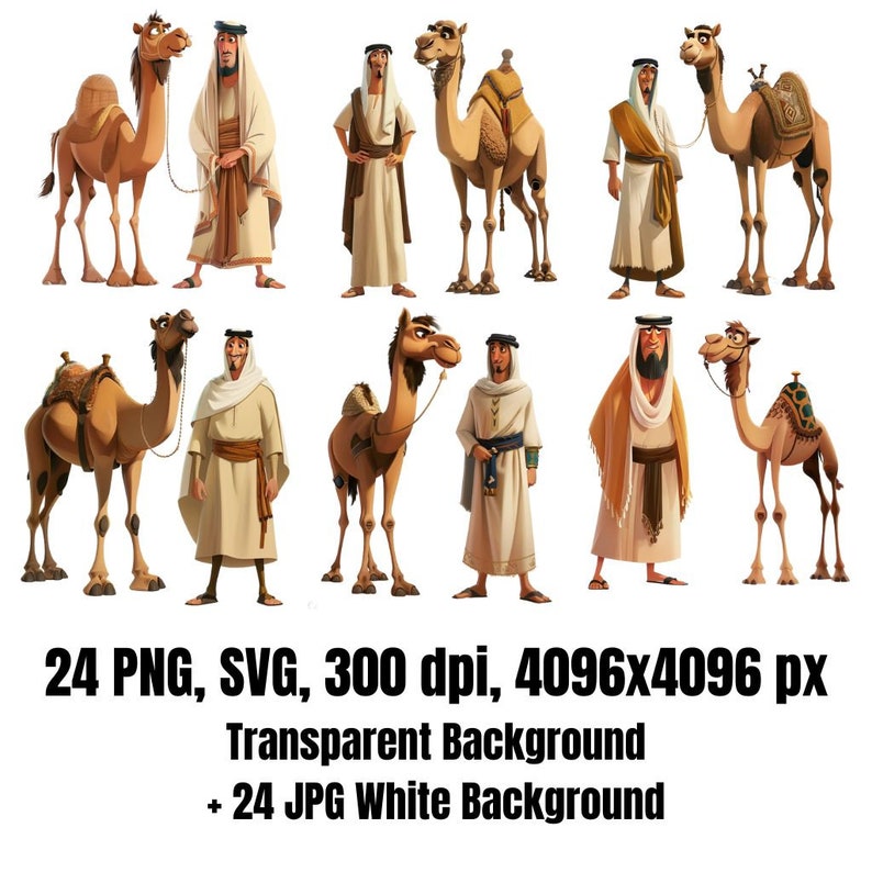 Camel Clipart Bundle | 24 Camel Clipart SVG PNG | Camel Art | Camel ...