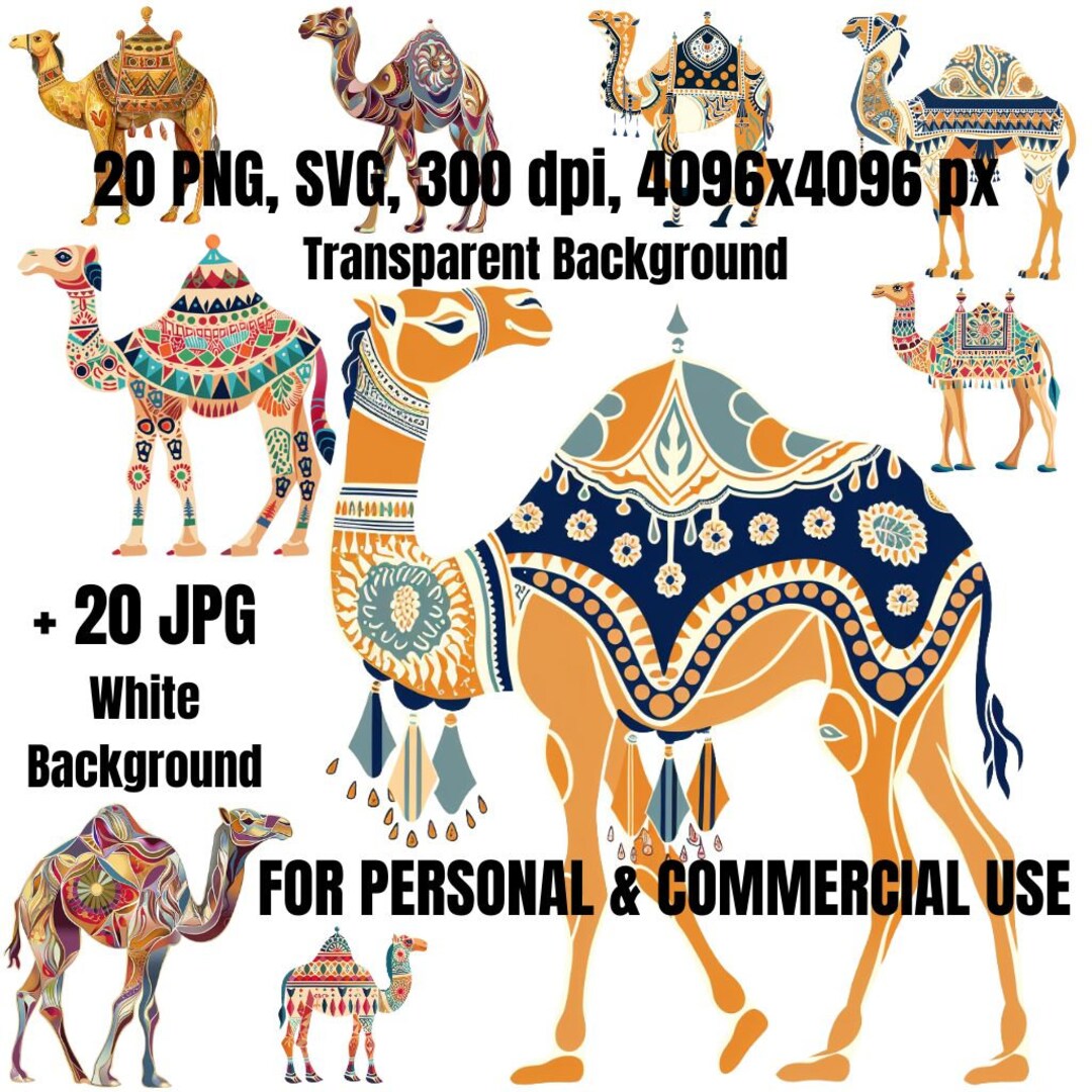 Camel Clipart Bundle | 20 Camel Clipart SVG PNG | Camel Transparent ...