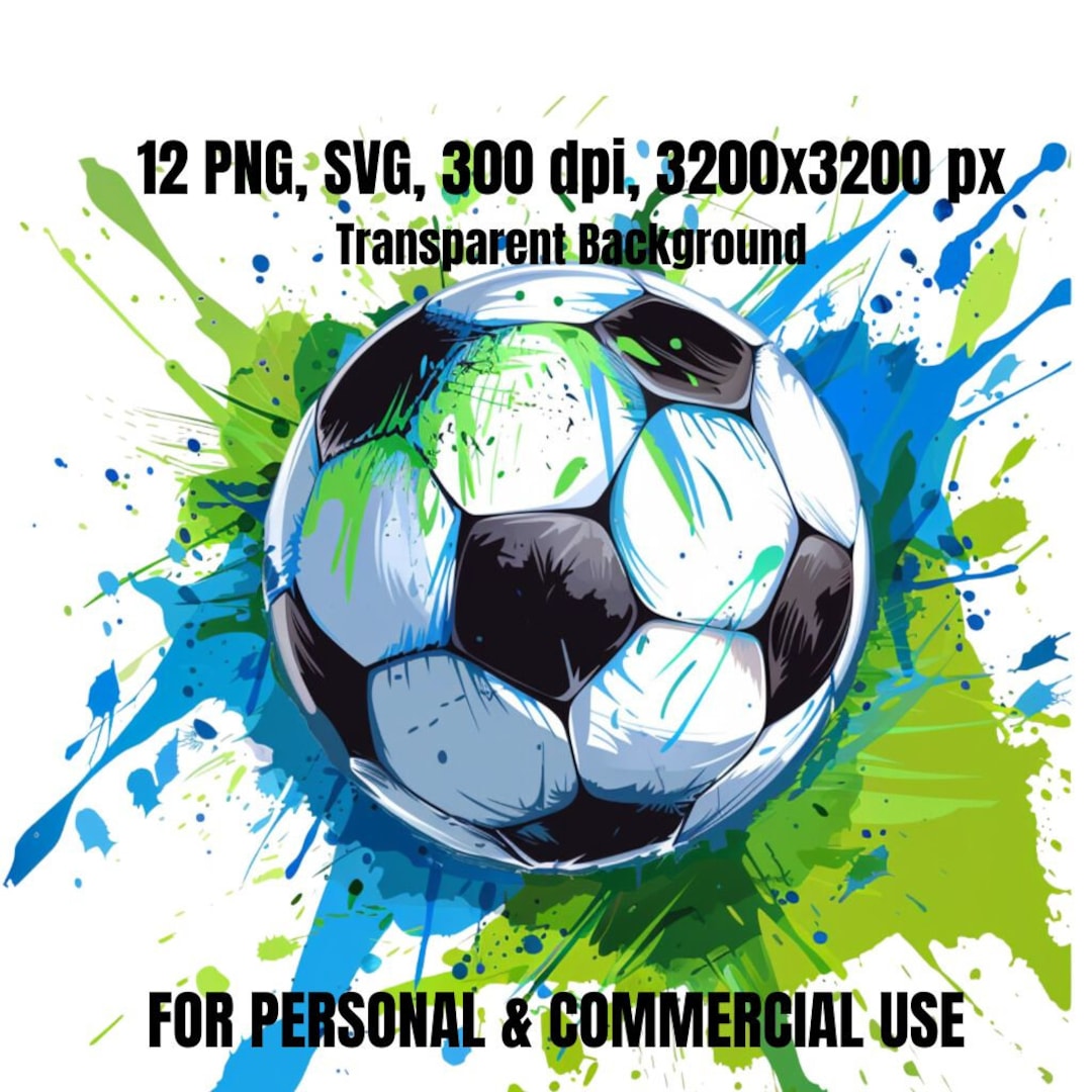 Soccer Ball PNG SVG Transparent Soccer Clipart Bundle to Print Soccer ...
