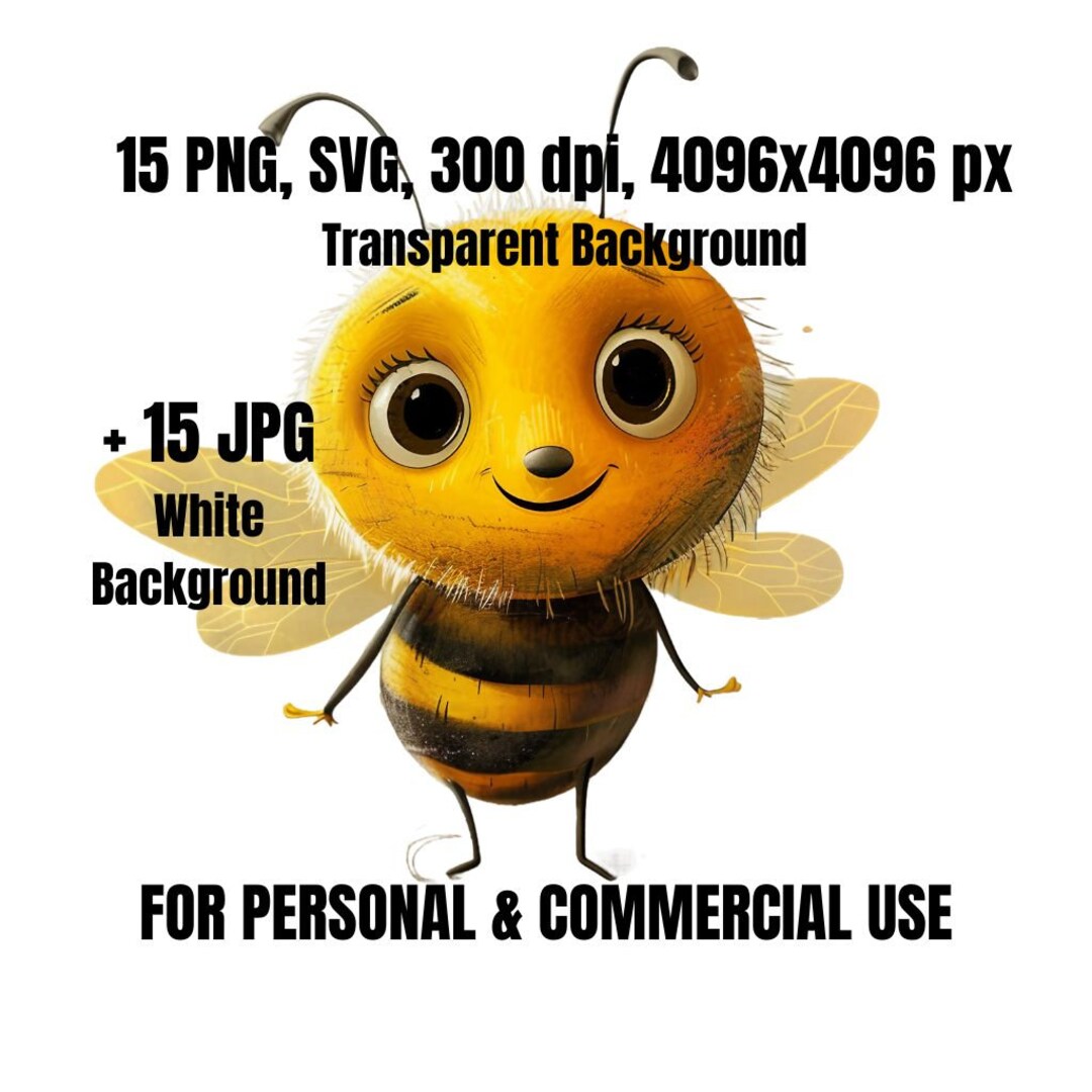 Bumblebee Clipart Bundle | Bumblebee Clipart SVG PNG | Digital Download ...