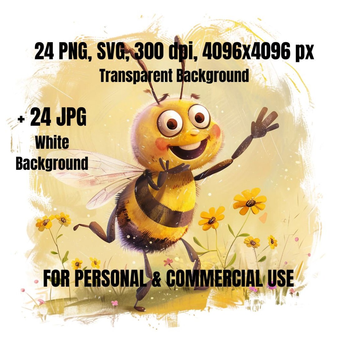 Bumblebee Clipart Bundle Bumblebee Clipart SVG PNG Digital Download ...