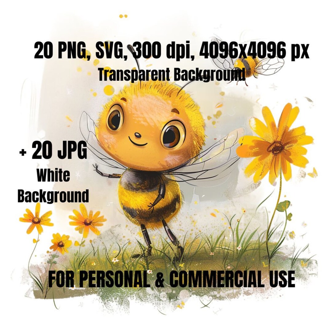 Bumblebee Clipart Bundle | Bumblebee Clipart SVG PNG | Digital Download ...