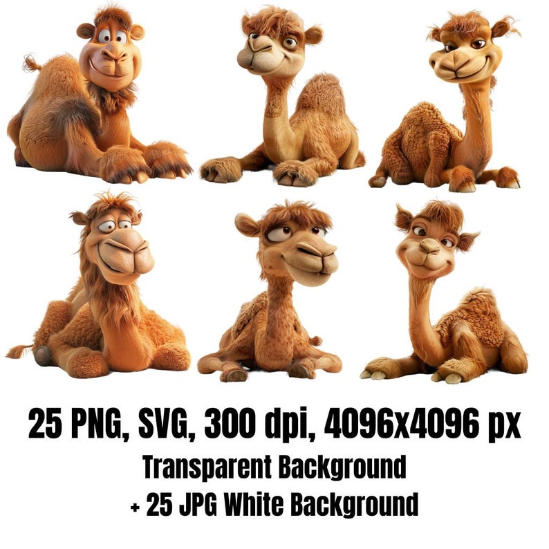 Camel Clip Art Bundle | 25 Camel Clipart SVG PNG | Watercolor Camel ...
