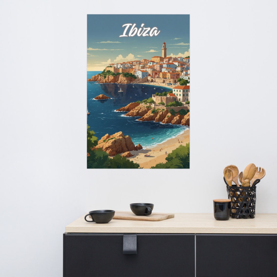 Ibiza Poster Ibiza Print Ibiza Art Print Ibiza Travel Poster Ibiza Gift Home Decor Ibiza Wall ...