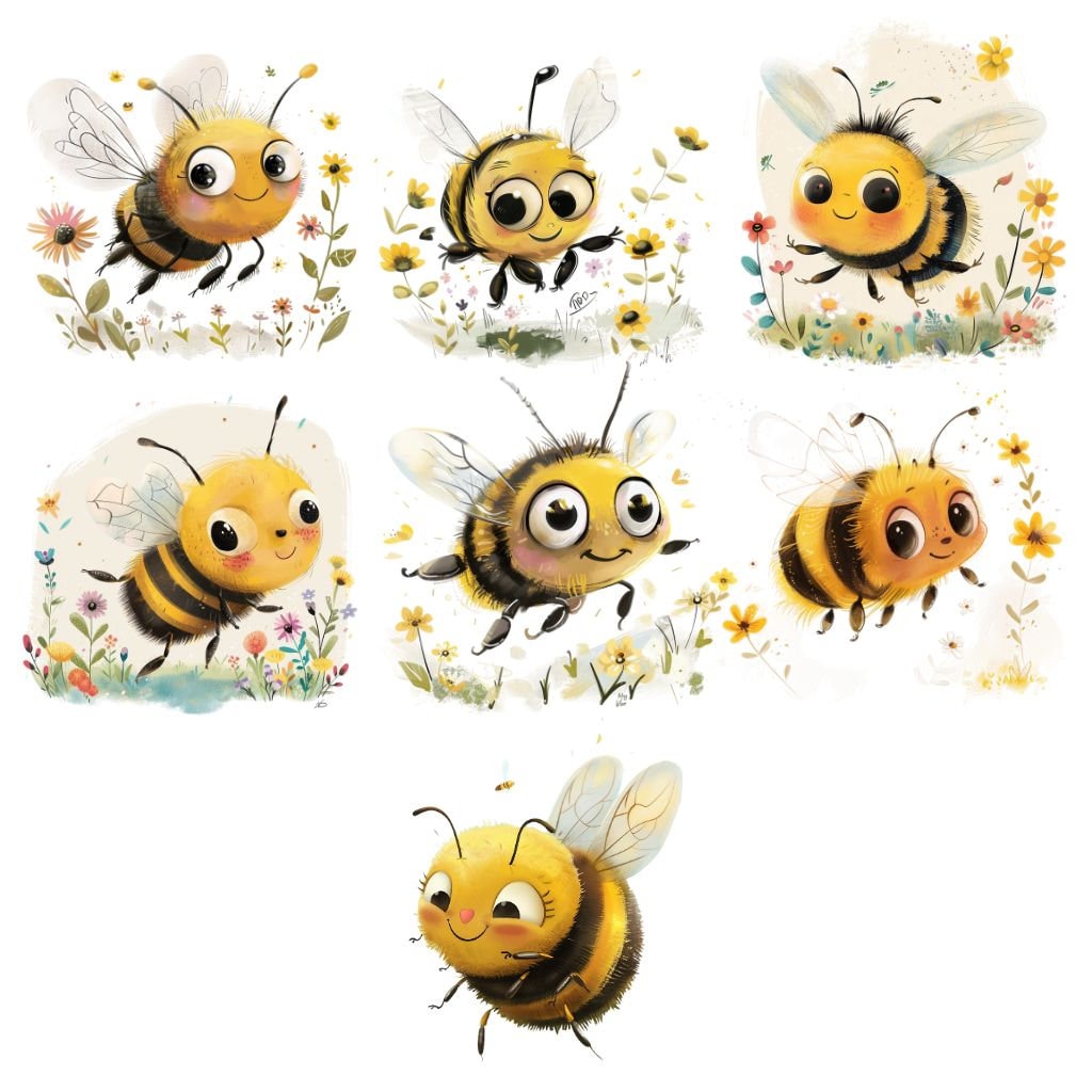Bumblebee Clipart Bundle | Bumblebee Clipart SVG PNG | Digital Download ...