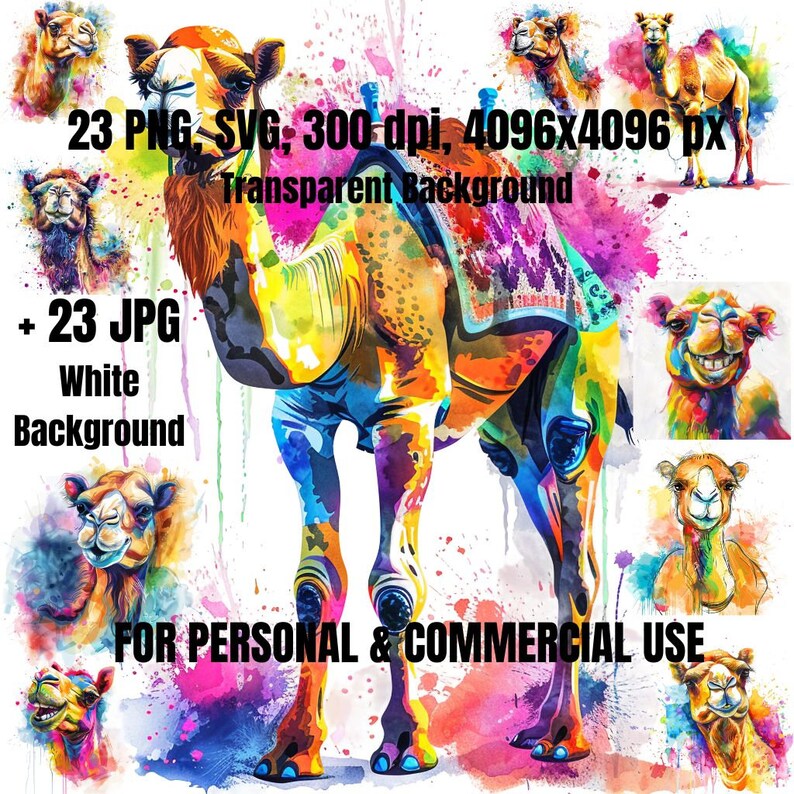 Camel Clipart Bundle | 21 Camel Clipart SVG PNG | Camel Transparent ...