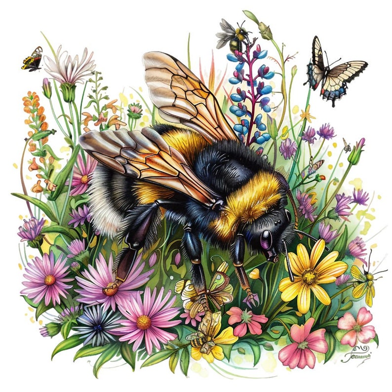 Bumblebee Clipart SVG PNG | Bumble Bee | Digital Download | Commercial ...