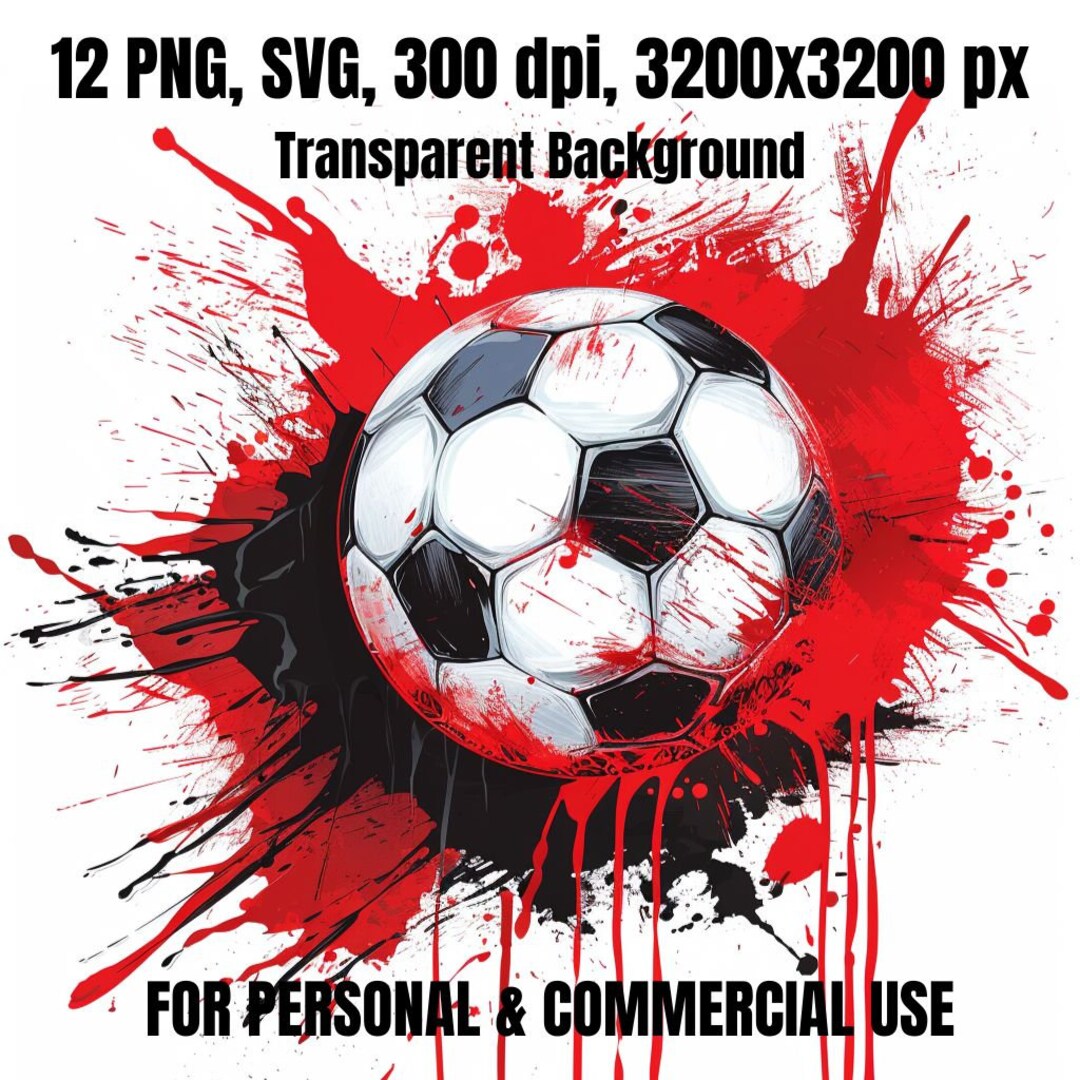 Soccer Ball PNG SVG Transparent Soccer Clipart Bundle to Print Soccer ...