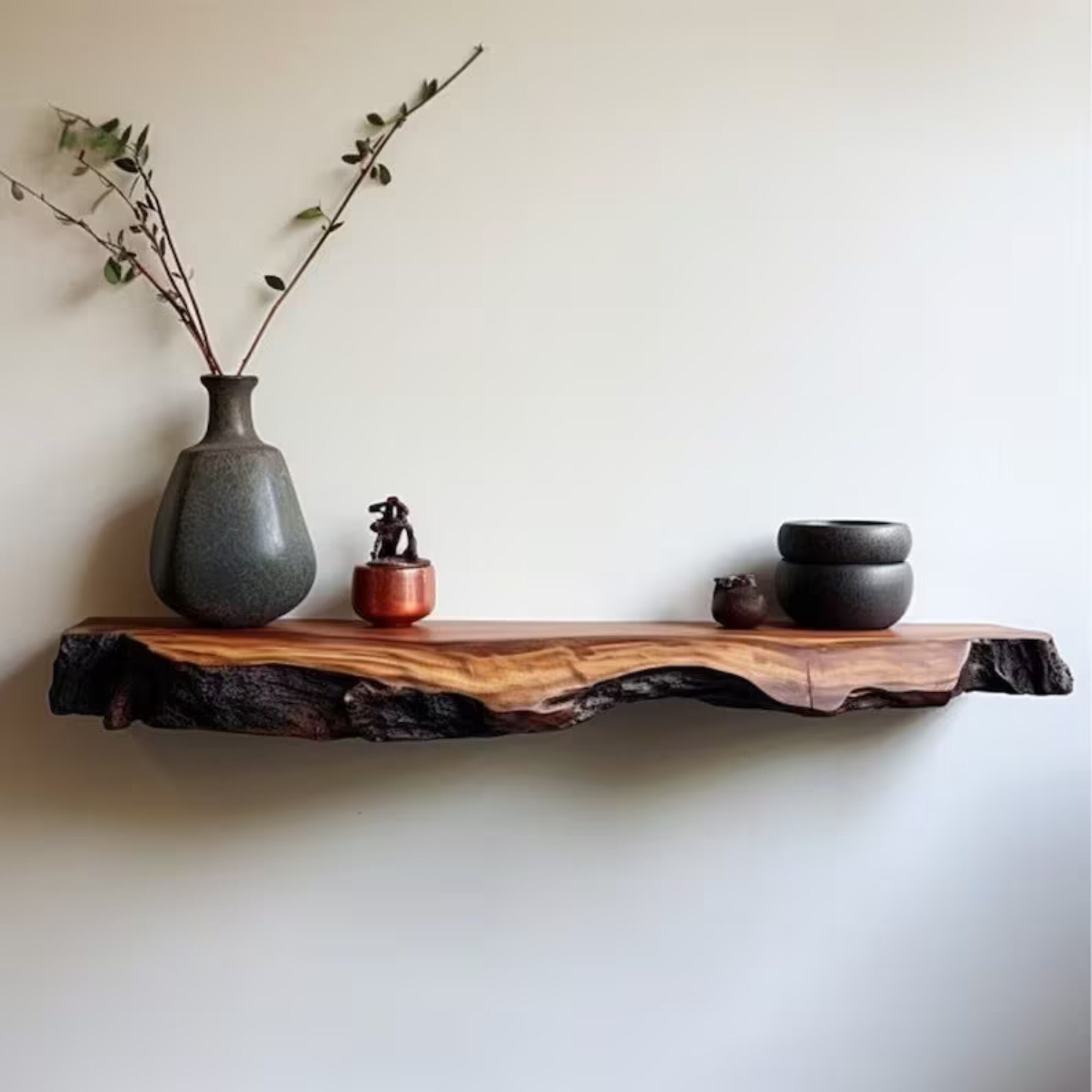 Live Edge Floating Shelf Floating Wall Shelf Live Edge Floating Shelf ...