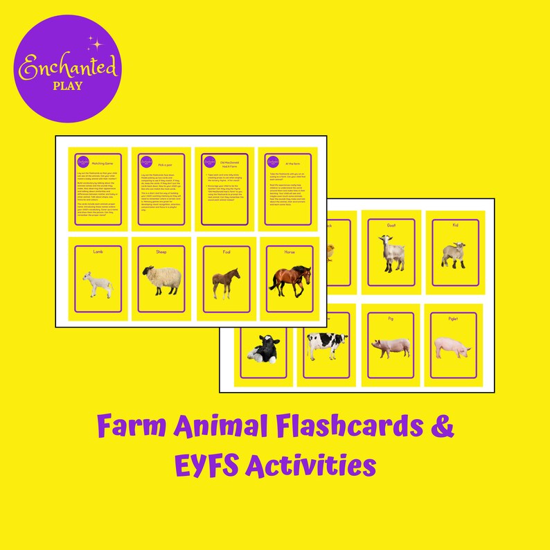 Farm Animal Flashcards & EYFS Activities printable Version - Etsy
