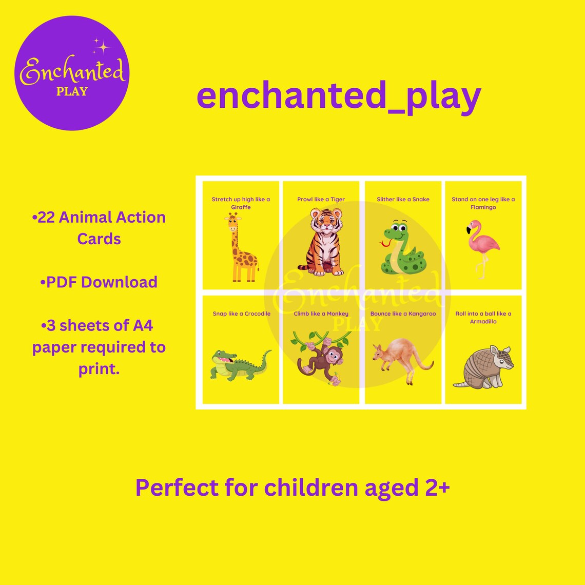 Animal Action Cards - Etsy