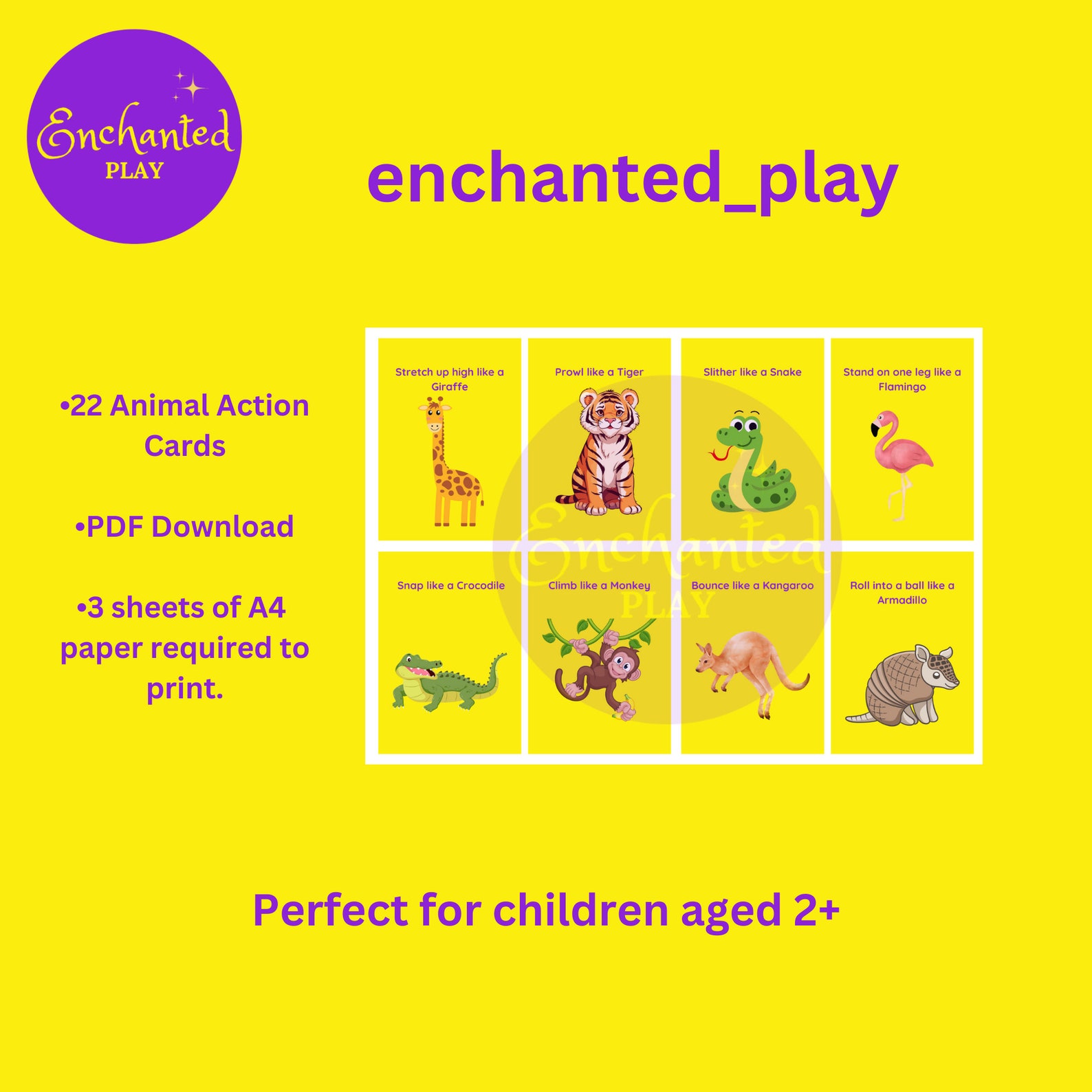 Animal Action Cards - Etsy