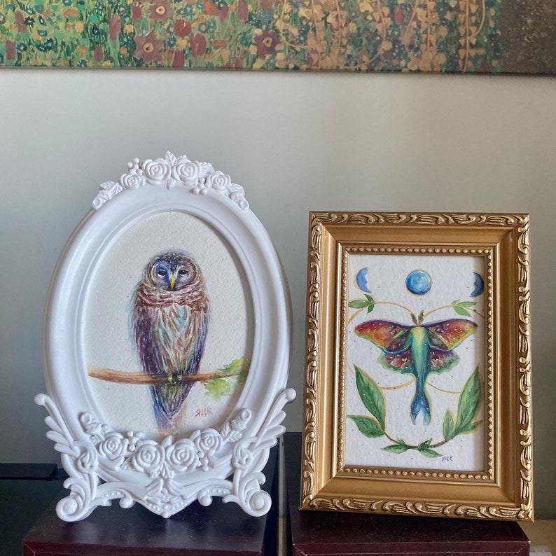 Luna Moth Painting, Original Watercolor Painting, Framed Moth Art ...