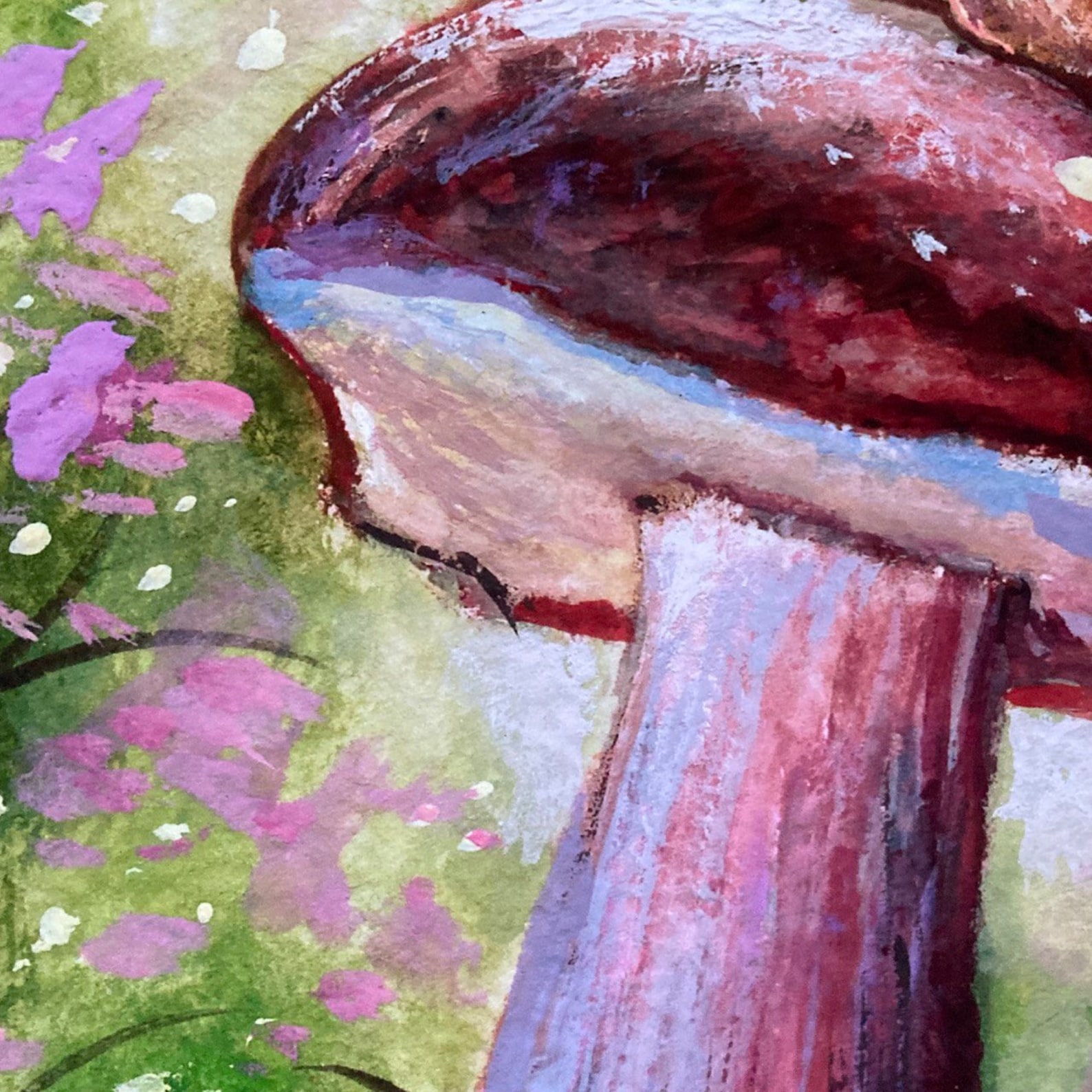 Mushroom Print Realistic Mushroom Art Snail Painting Print Mushroom ...