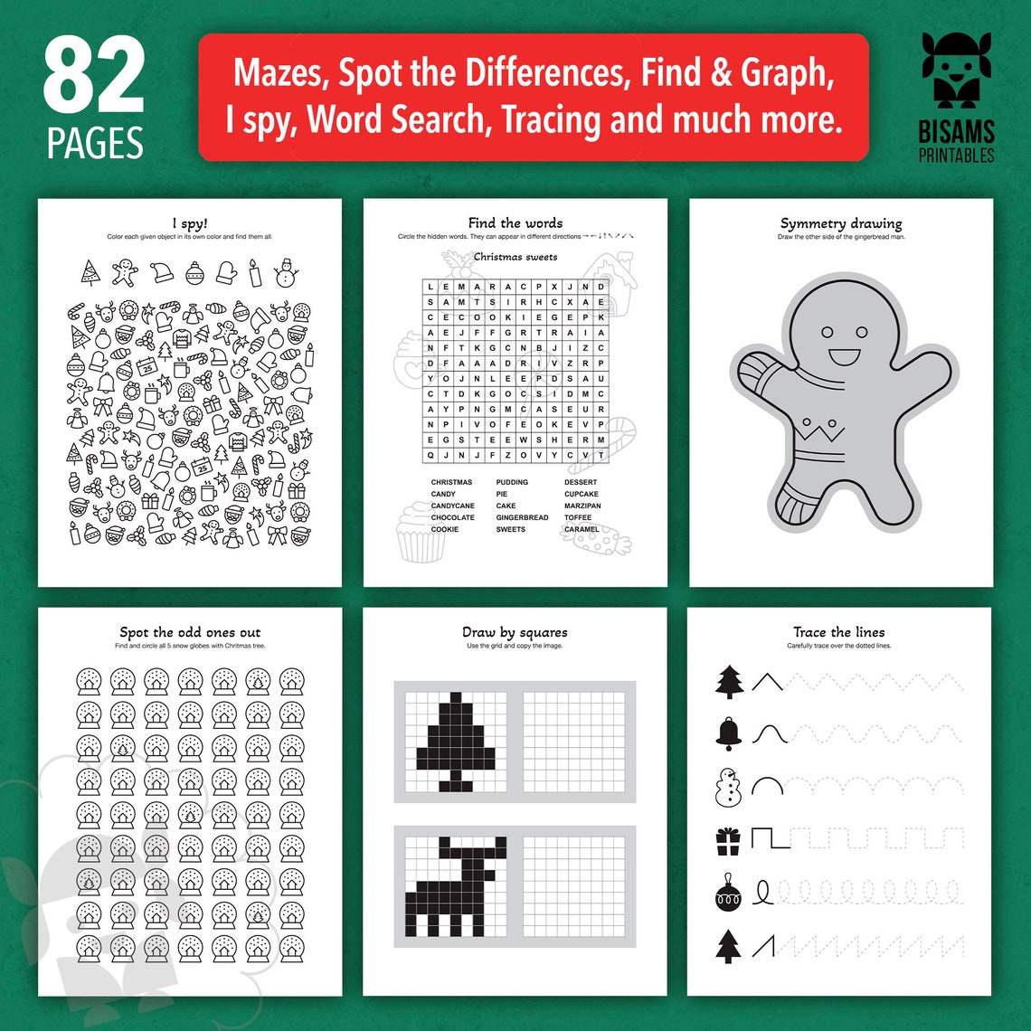 Christmas Activity for Kids, Worksheets Printable Bundle, Mixed Puzzles ...