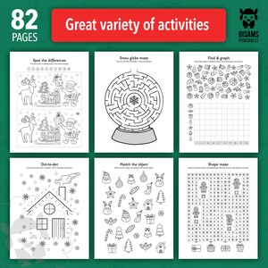 Christmas Activity for Kids, Worksheets Printable Bundle, Mixed Puzzles ...