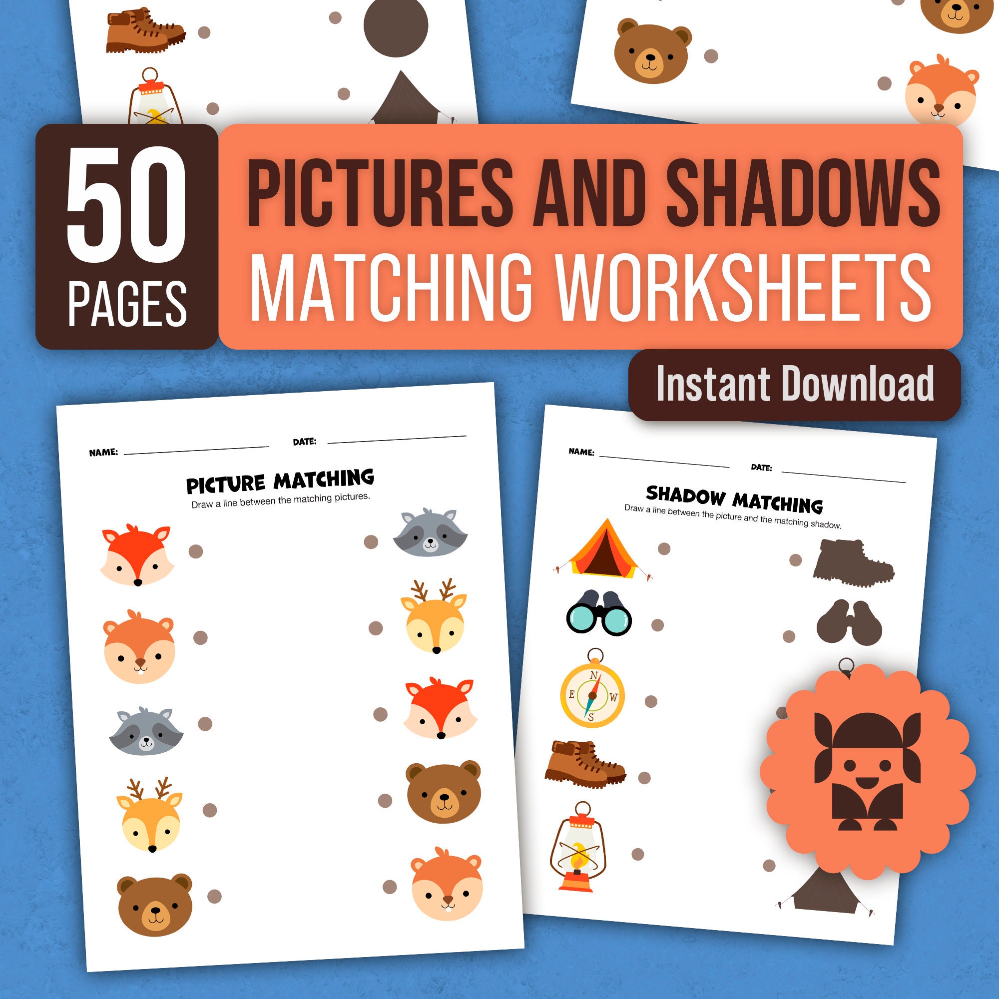 50 Printable Picture Matching Worksheets, Match the Pictures, Match the ...