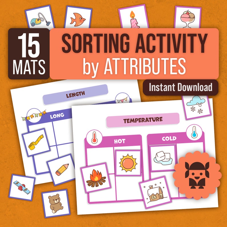 Sorting by Attributes: Activity Mats and Object Cards, 30 Properties ...