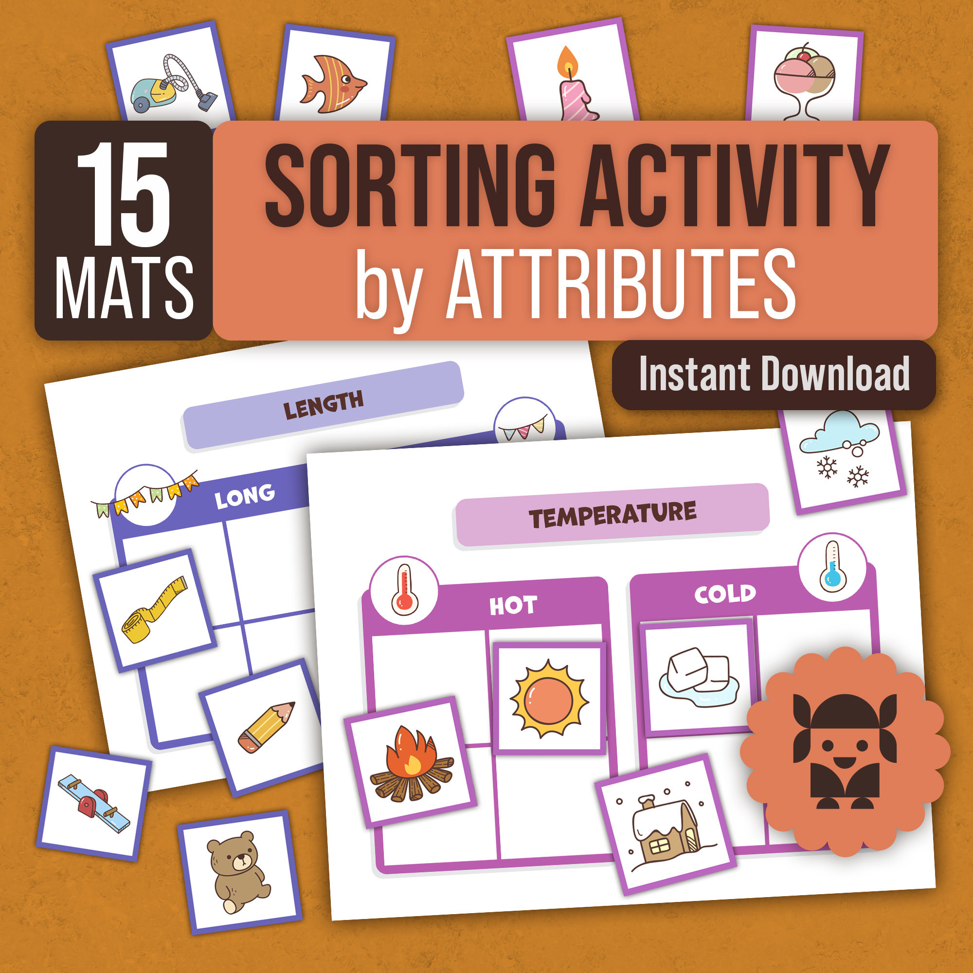 Sorting by Attributes: Activity Mats and Object Cards, 30 Properties ...
