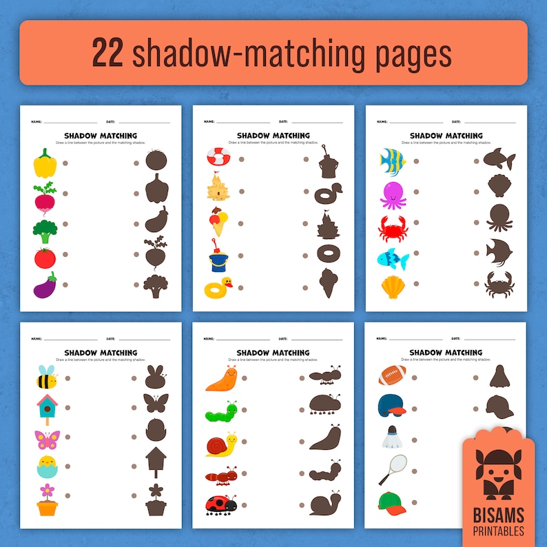 50 Printable Picture Matching Worksheets, Match the Pictures, Match the ...