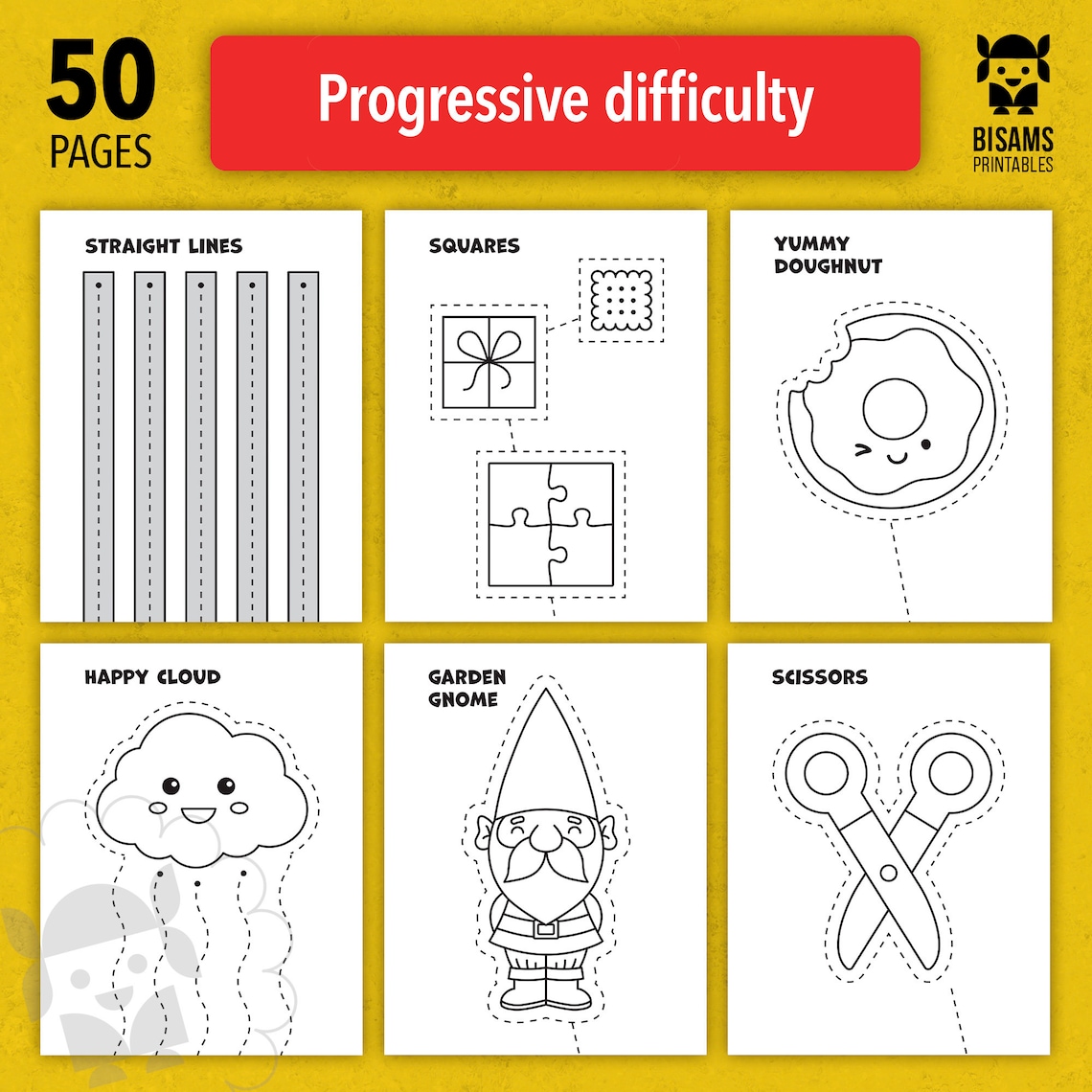 Scissor Skills Activity for Kids, Worksheets Printable Bundle, Cutting ...