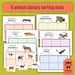 Animal Classification Sorting Activity Mats and Cards With Real Photos ...