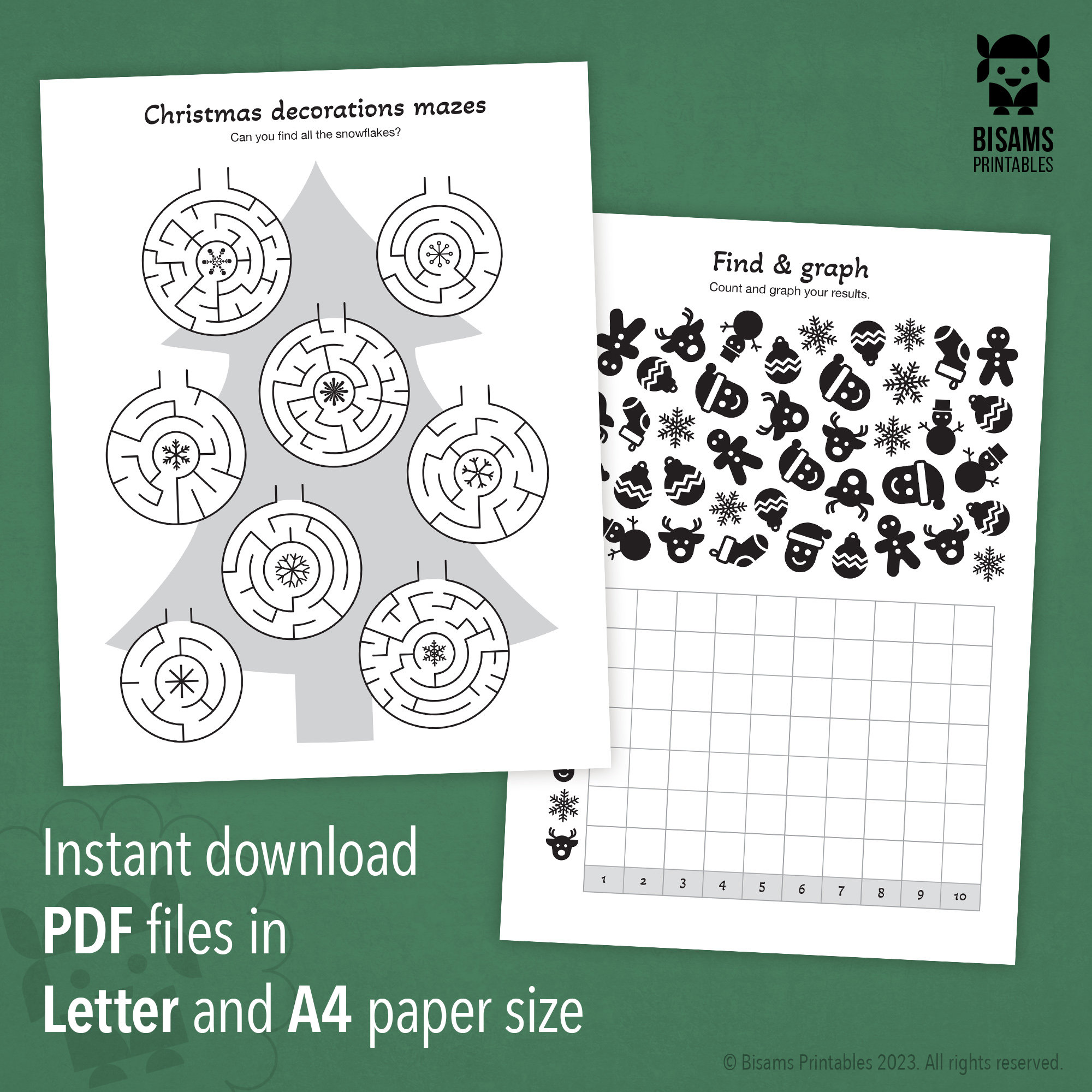 Christmas Activity for Kids, Worksheets Printable Bundle, Mixed Puzzles ...