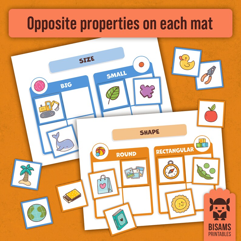 Sorting by Attributes: Activity Mats and Object Cards, 30 Properties ...