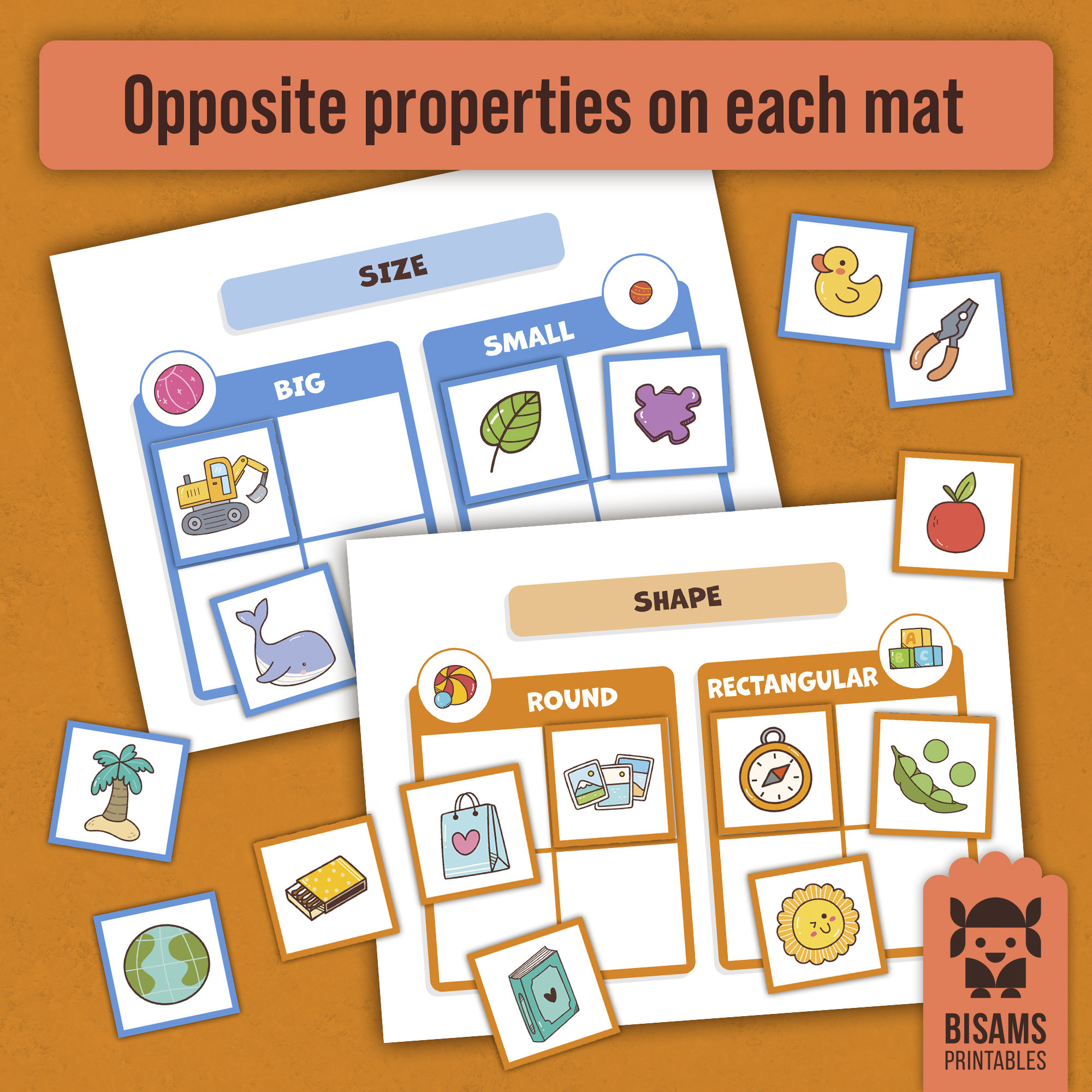 Sorting by Attributes: Activity Mats and Object Cards, 30 Properties ...