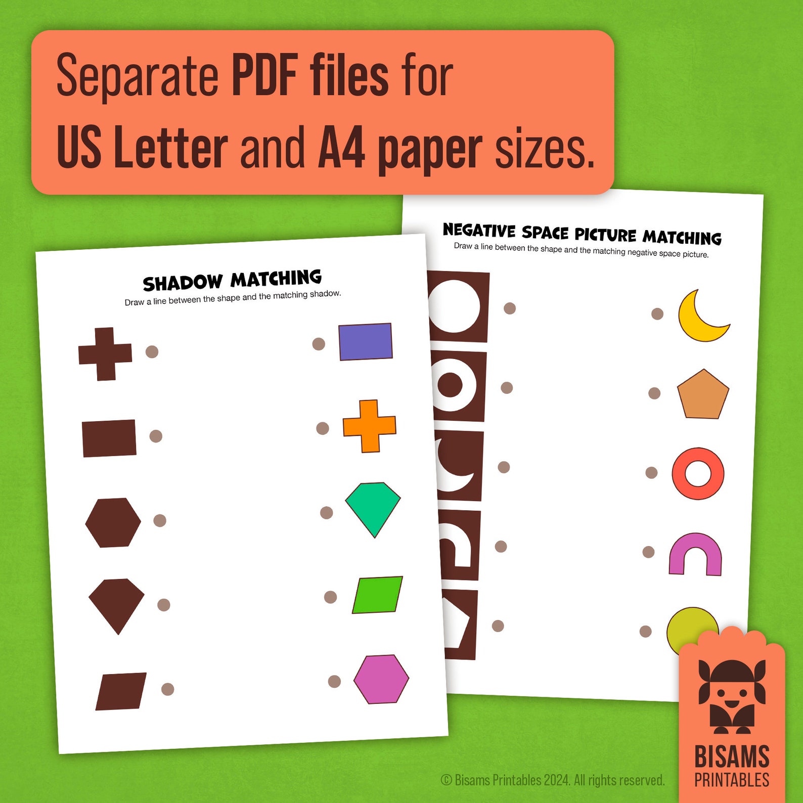 40 Printable 2D Shapes Matching Worksheets, Pictures Match, Shape Sort ...