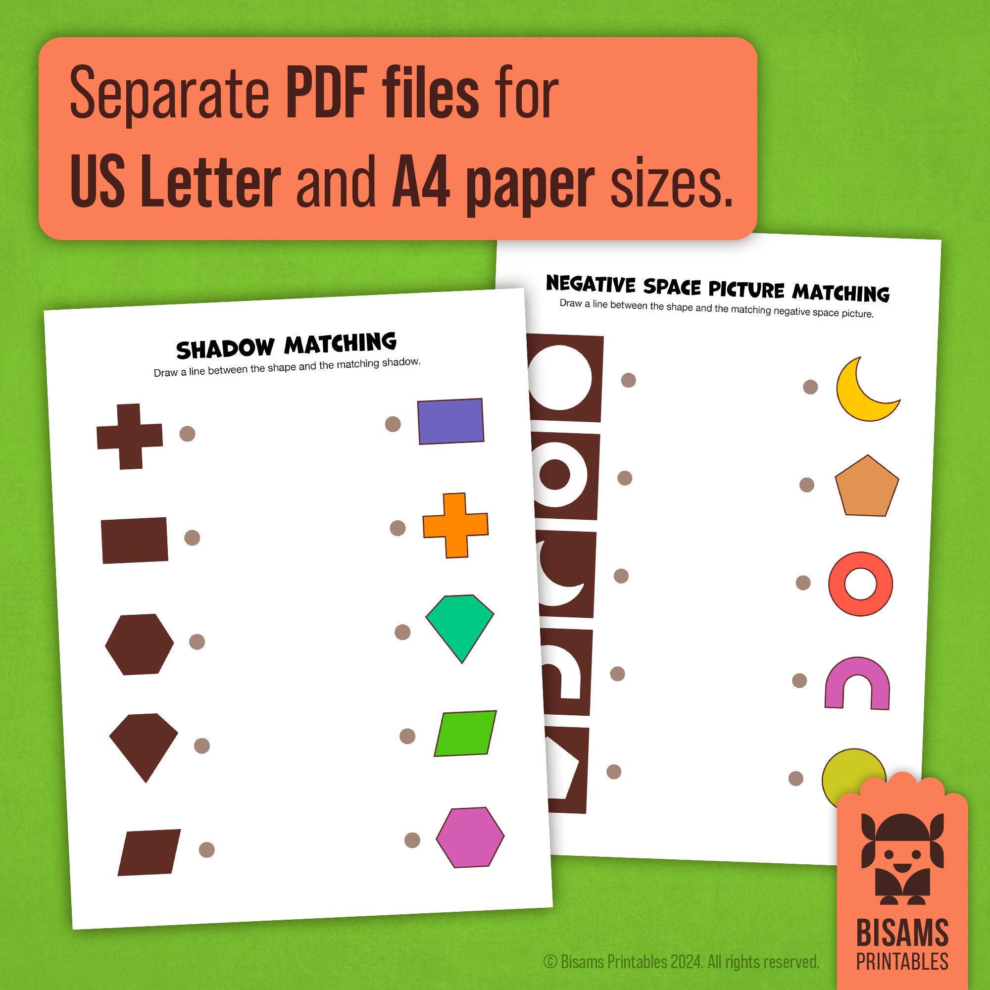 40 Printable 2D Shapes Matching Worksheets, Pictures Match, Shape Sort ...