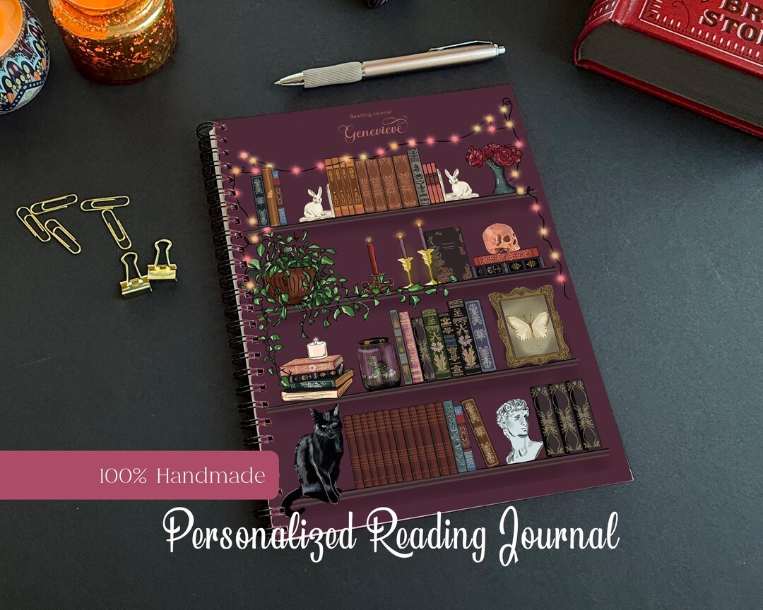 PERSONALIZED Reading Journal Mystical, Magical, Bookshelves 7"x9 ...