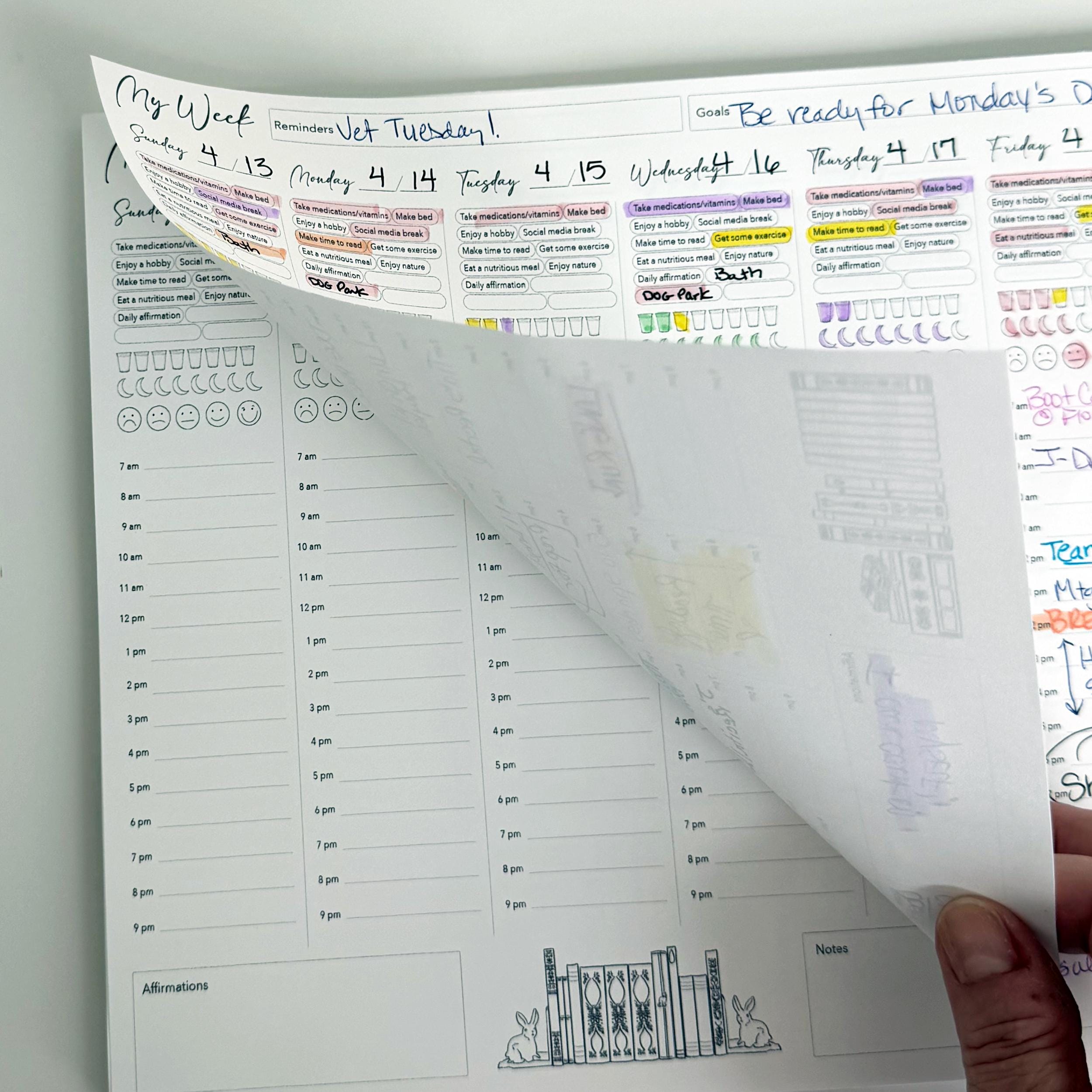 ADHD Weekly Planner Notepad: Handmade Neurodivergent Organizer, Habit ...