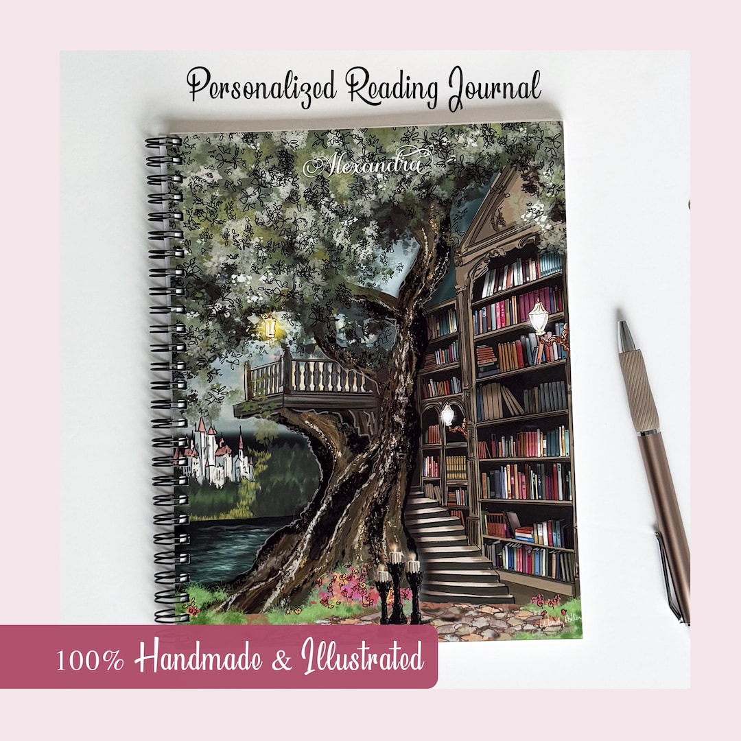 Reading Journal for Book Lover With Beautiful Hand-drawn Fantasy ...