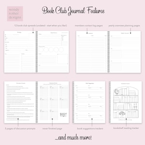 PERSONALIZED Book Club Planning Journal Bookshelves 7"x9" - Handmade ...