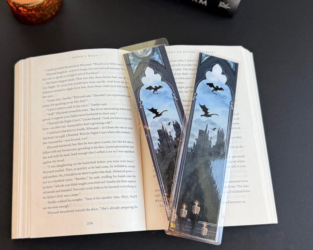 Dragon Castle Bookmark: Handmade Illustrated Cardstock, Book Lover Gift ...