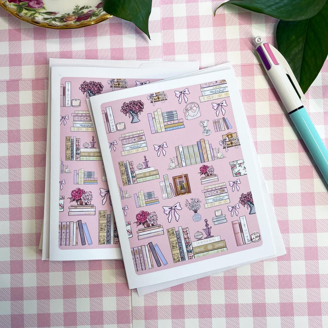 Coquette Books Illustrated Notecards SET of 8 (4.25" X 5.5")| Girly ...