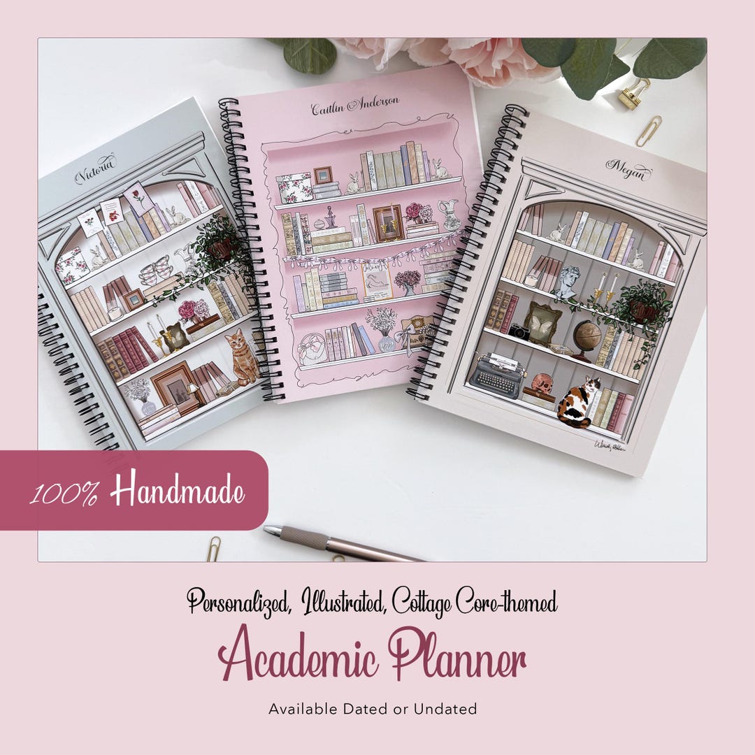 PERSONALIZED Academic Planner With Optional Stickers - Cottage Core ...