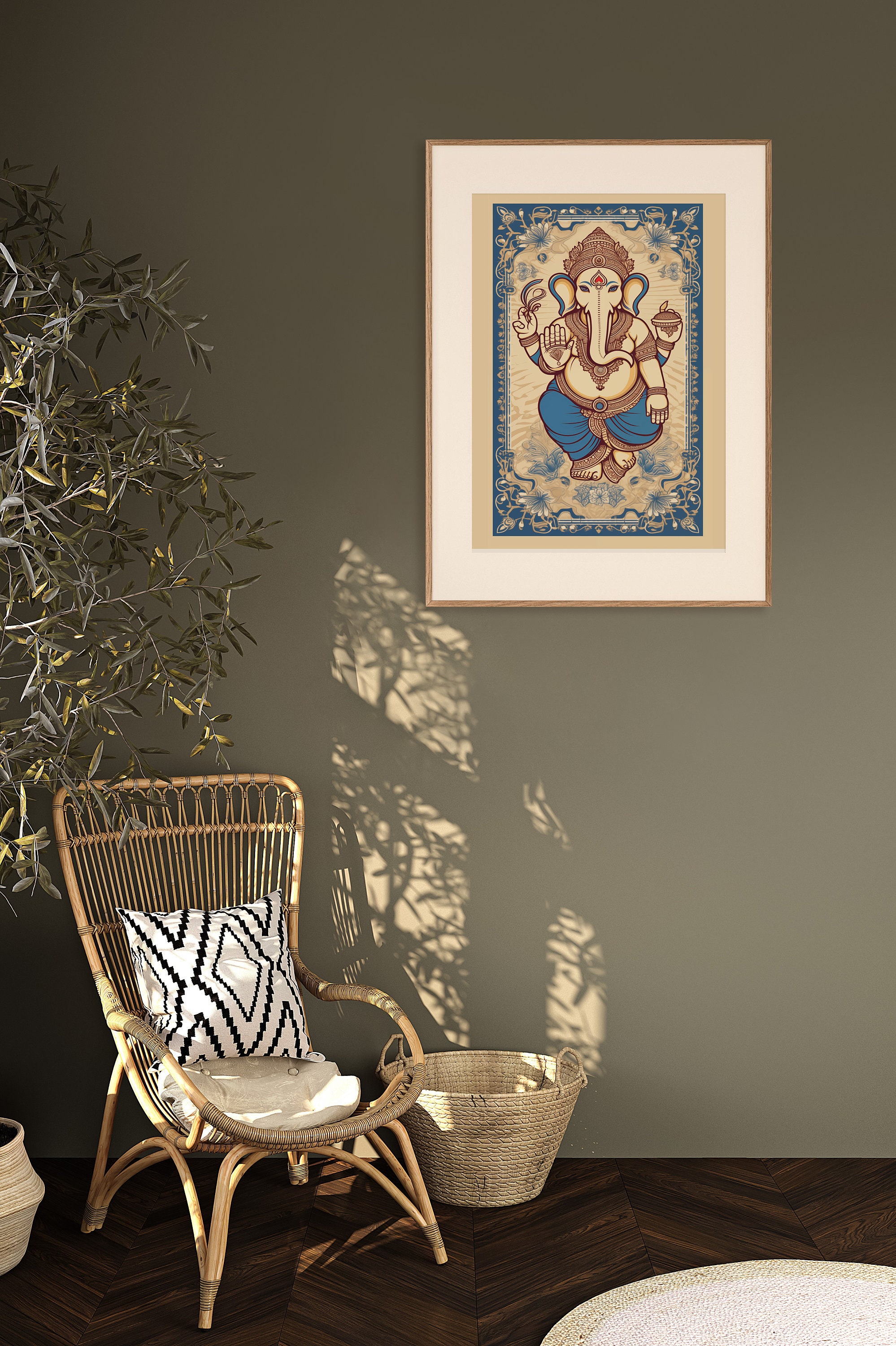 Ganesha Wall Art Bundle Set of 2 Spiritual Digital Prints for Home ...
