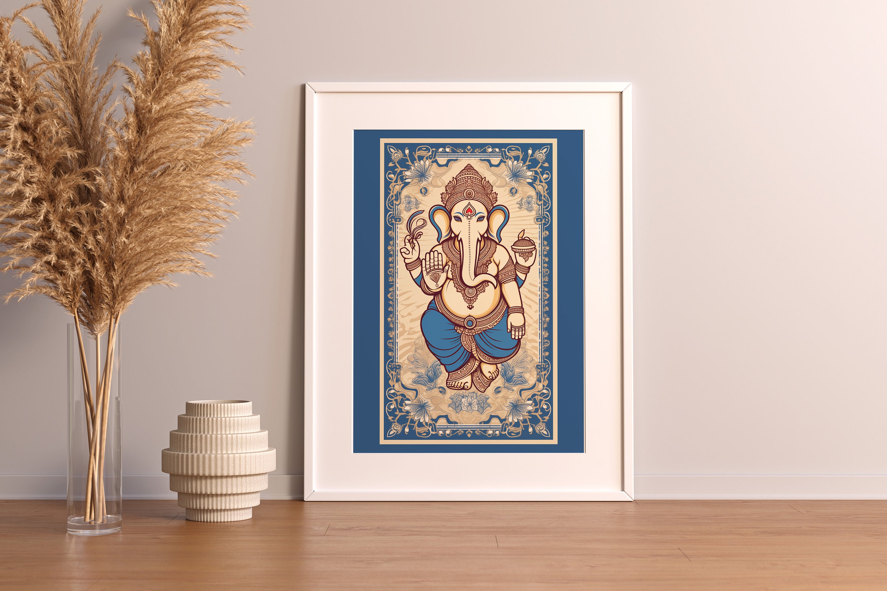 Ganesha Wall Art Bundle Set of 2 Spiritual Digital Prints for Home ...