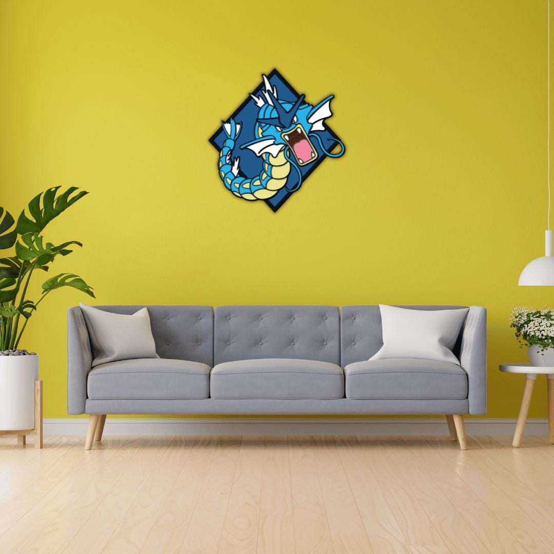 Gyarados 3D Layered Picture, Pokemon SVG Files for Cricut and Laser ...