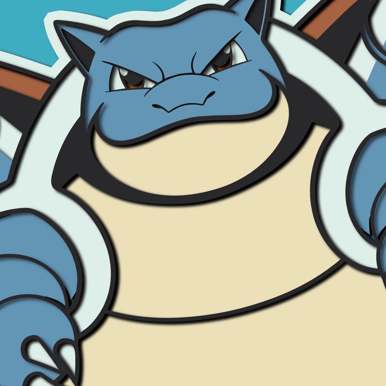 3D Blastoise Layered Frame, SVG File for Cricut, Wood Laser Cutting ...