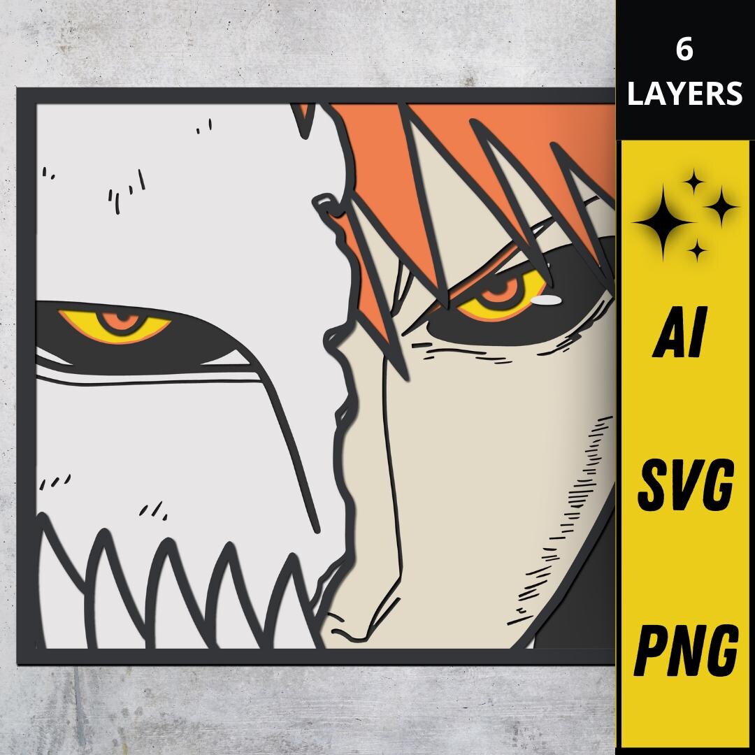 Swordsman Mask Layered Design, SVG File for 3D Painting, Manga Art - Etsy