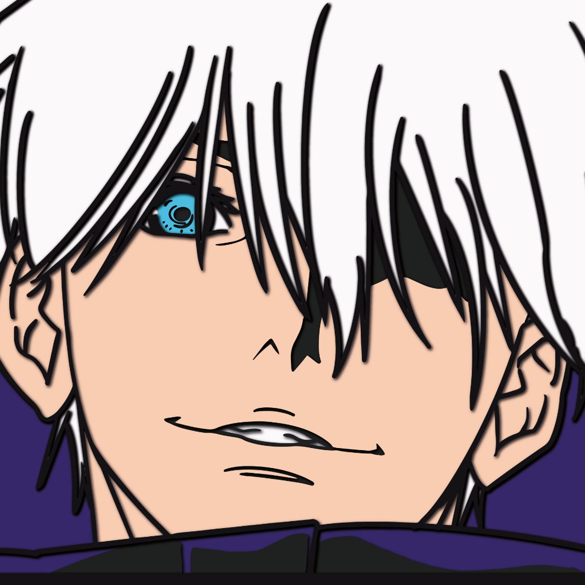 Diseño en capas Anime Gojo SVG Vector 8 Capas J.uj.utsu k.ai.se.n ...