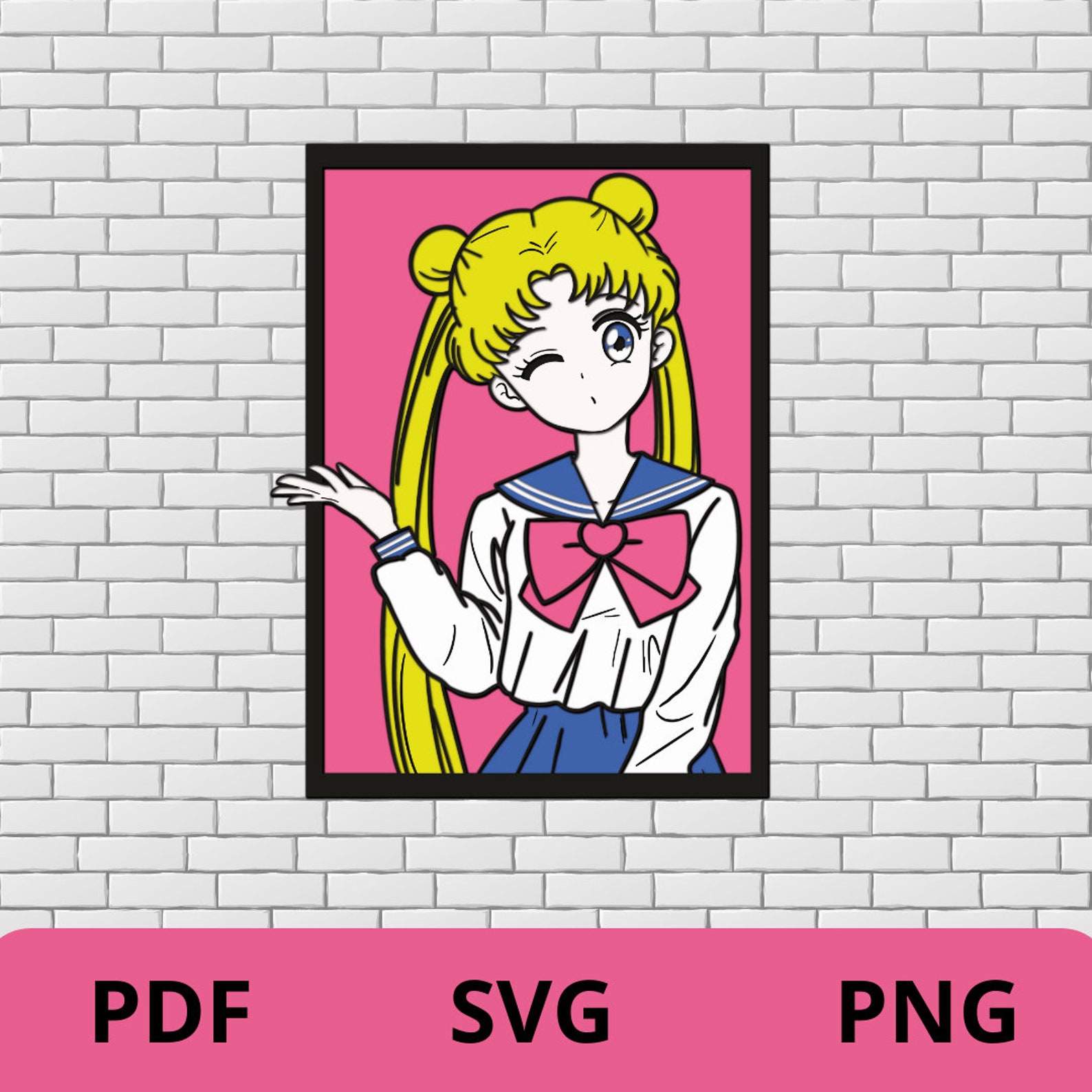 Girl SVG, Layered Design Anime, Laser Cutting Anime, Anime Gift ...