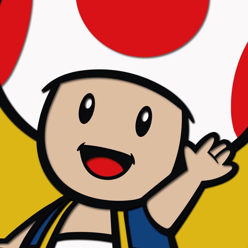 Toad Layer Design, Shadow Box SVG File, Super Mario Room Decoration - Etsy